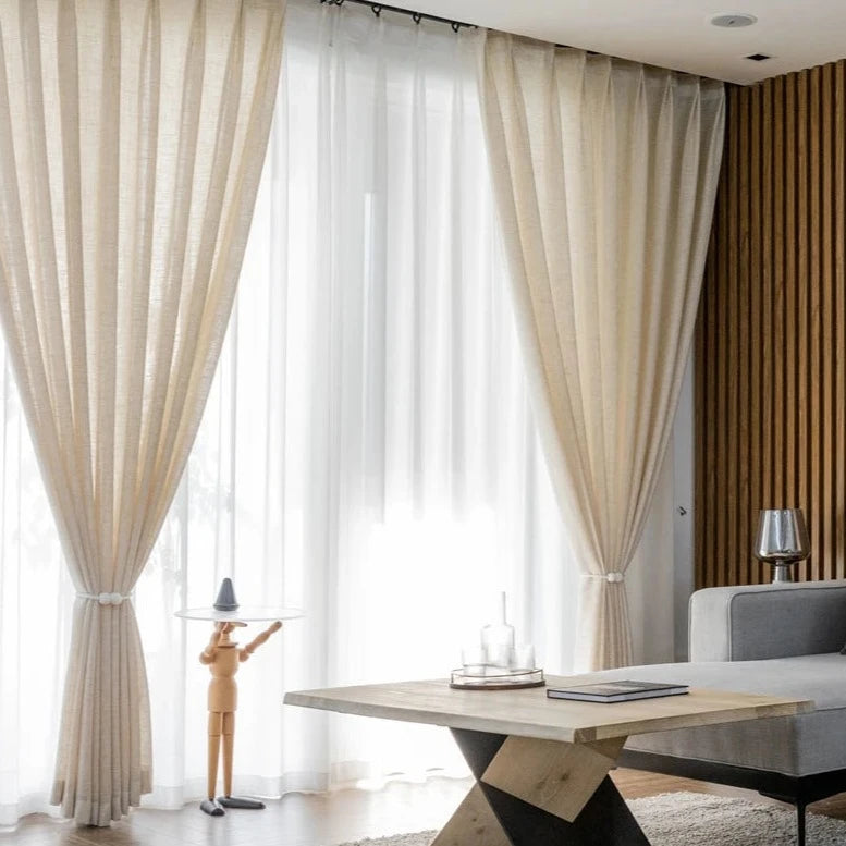 Rideaux Beige Voilage | Romance